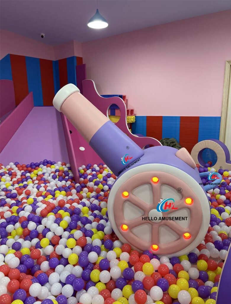Indoor Soft Playground Air Ball Blaster Games Ball Cannon
